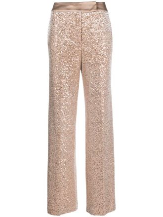 PESERICO Straight-Leg-Hose mit Pailletten - Gold