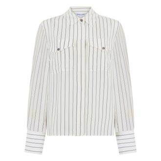 Veronica Beard Lang&auml;rmliges gestreiftes Hemd - - Blouses & Shirts - Damen - Wei&szlig; - XS