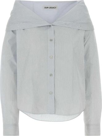 Our Legacy Femme, Blouses et Chemises, Multicolore, Taille: 38 FR Chemise Ray&eacute;e &agrave; &Eacute;paules D&eacute;nud&eacute;es