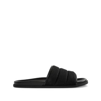 Gucci Schwarze Canvas Open Toe Slide Sandalen - - Shoes - Herren - Schwarzk - 44 EU