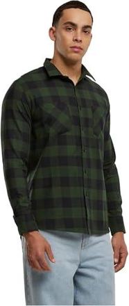 Urban Classics Checked Flanell Shirt Chemise Casual, blk/forest, 4XL Homme