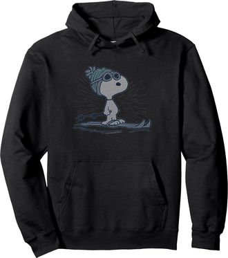 Peanuts Xmas Snoopy Skifahren Sport Retro Champion Vintage 90er Jahre Pullover Hoodie