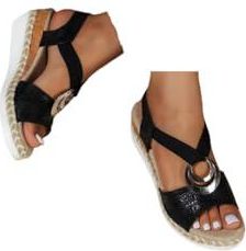 Generic Sandales avec soutien de la vo&ucirc;te plantaire pour femme, sandales orthop&eacute;diques confortables &agrave; plateforme compens&eacute;e, chaussures d&eacute;t&eacute; &agrave; bout ouvert et s