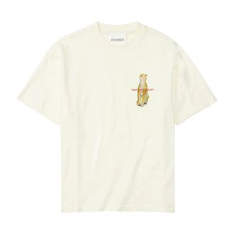 Closed Kurz&auml;rmeliges Rundhals-T-Shirt mit Frontdruck - - Tops - Herren - Wei&szlig; - XL