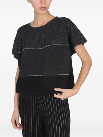 Fabiana Filippi t-shirt en laine &agrave; rayures - Gris