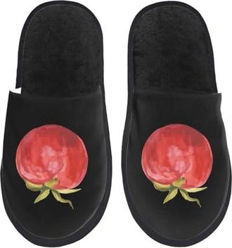 Generic Unisex Hiver Pantoufles Tomates aquarelles Chaussures de Maison Antid&eacute;rapant Chaussons en Feutre pour Homme Adulte Femme L