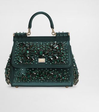 Dolce & Gabbana Medium Sicily Handbag - Frau Handtaschen Grün Onesize