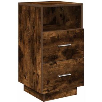 vidaXL Nachttisch mit 2 Schubladen R&auml;uchereiche 36x36x68 cm Vidaxl