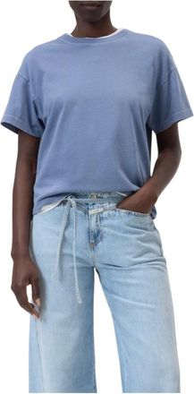 Closed Femme, Tops, Bleu, Taille: 34 FR T-shirt Relaxed