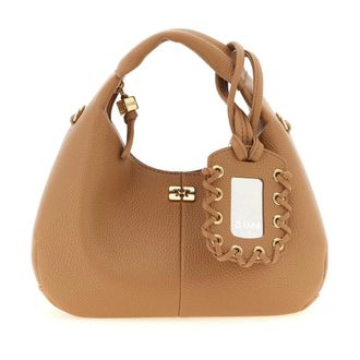 Ganni Sac hobo en cuir - Femme - Sacs - Beige - Taille: ONE Size