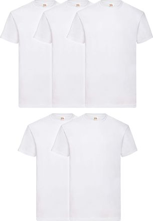 Fruit Of The Loom Valueweight Herren-T-Shirt, kurz&auml;rmelig, 5 St&uuml;ck, 5 x Wei&szlig;, 3XL - Pack of 5