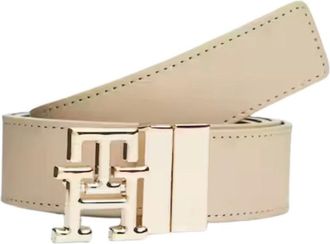 Tommy Hilfiger unisex, Accessoires, Beige, Taille: 90 CM Monogram Buckle Reversible Leather Belt