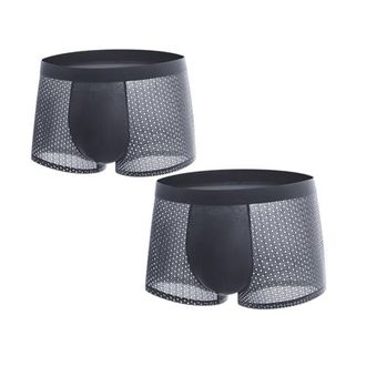 Generic Lot de 2 boxers pour homme, sous-v&ecirc;tements en maille douce et coupe id&eacute;ale en maille transparente, sexy, respirant et confortable, sans &eacute;tiquette qui 