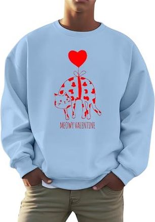 Generic 2026 - Sweat-shirt d&eacute;contract&eacute; &agrave; col rond pour homme et femme - Imprim&eacute; lettre, bleu ciel, XXL