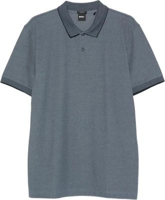 HUGO BOSS Homme, Tops, Bleu, Taille: 2XL Polo en coton polyamide
