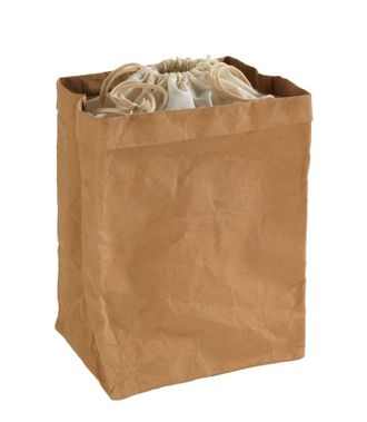 WENKO Aufbewahrungst&uuml;te Papier gro&szlig; - Papiert&uuml;te zur Aufbewahrung mit Baumwoll-Deckel, Papier, 25 x 38 x 20 cm, Braun