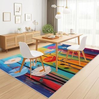 Generic Tapis Imprim&eacute; Aquarelle p&eacute;tales m&eacute;lange pour Salon Chambre D&eacute;coration de la Maison - Multicolore Flanelle Antid&eacute;rapante Tapis Salon de Sol paillasson 