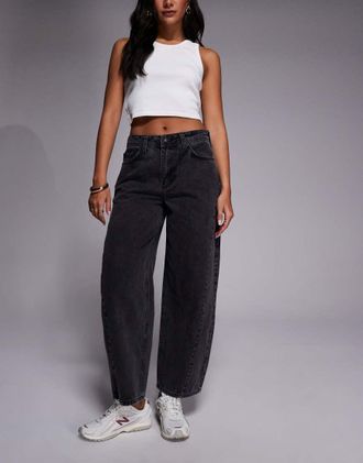River Island Jean bouffant &agrave; surpiq&ucirc;res - Noir