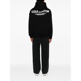 Cole Buxton Logo-Print Cotton Hoodie - Black
