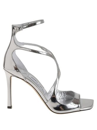 Jimmy Choo London Sandalen - Metallic Leather Sandals - Gr. 41 (EU) - in Silber - f&uuml;r Damen