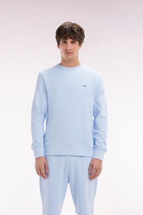 Eden Park Sweatshirt En Molleton Coton Ciel Coupe Droite Et Col Rond