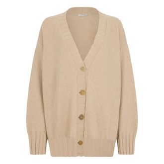 Malo V-Ausschnitt Kaschmir-Cardigan - - Knitwear - Damen - Beige - 3XL