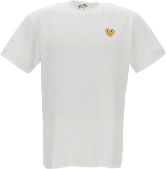 Comme Des Gar&ccedil;ons Homme, Tops, Blanc, Taille: XL Gold Heart T-Shirt