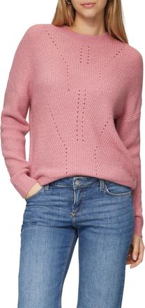 QS by s.Oliver Flauschiger Strickpullover mit Ajourmuster