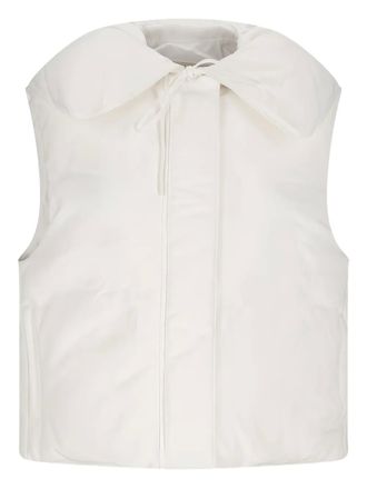 Jil Sander gilet en cuir - Blanc