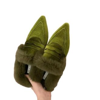 Generic JCVBN Bottes plates en fourrure pour femme en coton &agrave; bout pointu en daim Chaussures chaudes de designer Bottes de neige courtes en peluche Chaussures