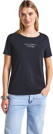 Street One Damen 3227732 T-Shirt mit Print, Deepwater Blue, 44