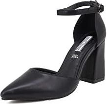 Queen Helena Escarpins Femme avec Bride Talon Moyen Bout Fermé Confortables Élégants Légers Décontractés ZM7002 NoirPu 39