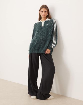 adidas Originals Polo oversize en maille - Vert