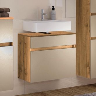 Casa home24 Waschbeckenunterschrank 60 x 54 x 35cm Braun/Beige/Kaschmir