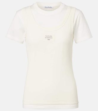 Acne Studios T-shirt en coton m&eacute;lang&eacute; &agrave; logo