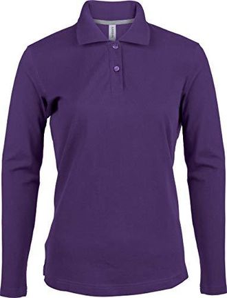 Kariban Polo Manches Longues Femme - Violet, M, Femme