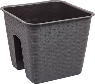 Prosperplast Geländerkasten L 27 cm braun Rattan Optik Balkonkiste Blumenkasten Balkonkasten