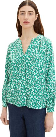 Tom Tailor Damen 1035244 Bluse mit Muster, 31117 - Green Floral Design, 44