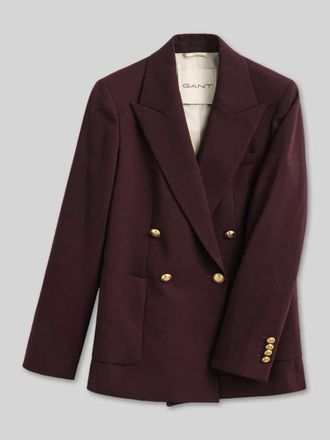 GANT Regular Fit Kurzblazer aus Woll-Mix mit goldenen Kn&ouml;pfen
