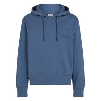 Calvin Klein Homme, Sweatshirts et sweats à capuche, Bleu, Taille: XS Sweat à capuche en coton biologique