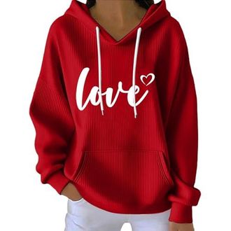 Generic Sweat &agrave; capuche d&eacute;contract&eacute; &agrave; manches longues pour femme | Sweat &agrave; capuche imprim&eacute; en polaire douce pour lautomne, noir fonc&eacute;, XXL