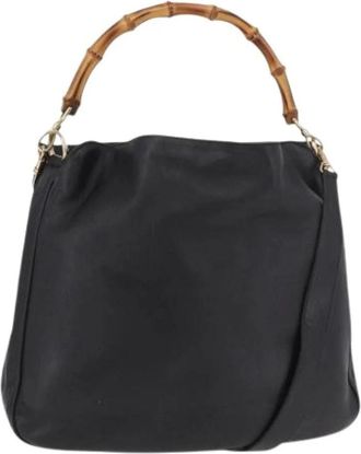 Gucci Pre-owned Sac Bandouli&egrave;re Bambou - Femme - Pre-owned - Noir - Taille: ONE Size
