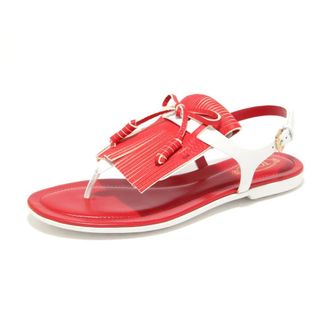 Tod's Fringe Gummi Flip-Flops Made in Italy - - Shoes - Damen - Rot - 36 1/2 EU