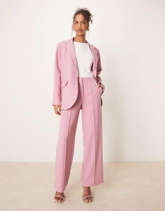 Vero Moda Pantalon ample densemble habillé à taille haute - Rose lilas