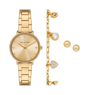 Michael Kors Uhr, Armband und Ohrringe Set Michael Kors Pyper Gift Set MK7643SET Gr&uuml;n