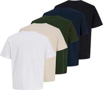 Jack & Jones T-Shirt 5er Pack Yuki Front Tee SS Crew Neck MP mit Logo auf der Brust