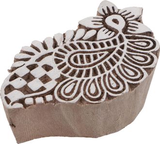 Guru Shop Indischer Textilstempel, Holz Stoffdruckstempel, Blaudruck Stempel, Druck Modell - 5x8 cm Paisley 4