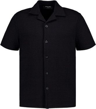 Strellson Herren Kurzarmhemd schwarz Jersey