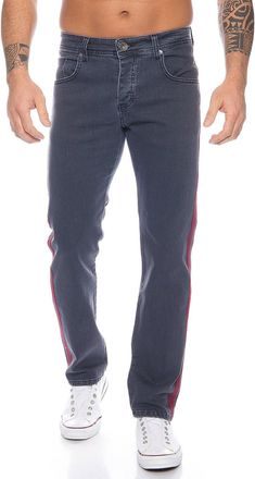 Rock Creek Herren Designer Jeans Denim Grau Hose Herrenjeans [RC-2114 - Grau - W38 L32]