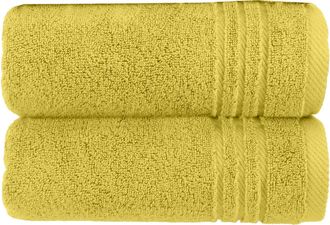 La Vida Premium Badetuch-Set 2-teilig Gelb, 100% Frottee-Baumwolle, 480g/m², weich und saugstark, fürs Badezimmer, Oeko-Tex 100 Zertifiziert, 2 x Badetuch 100